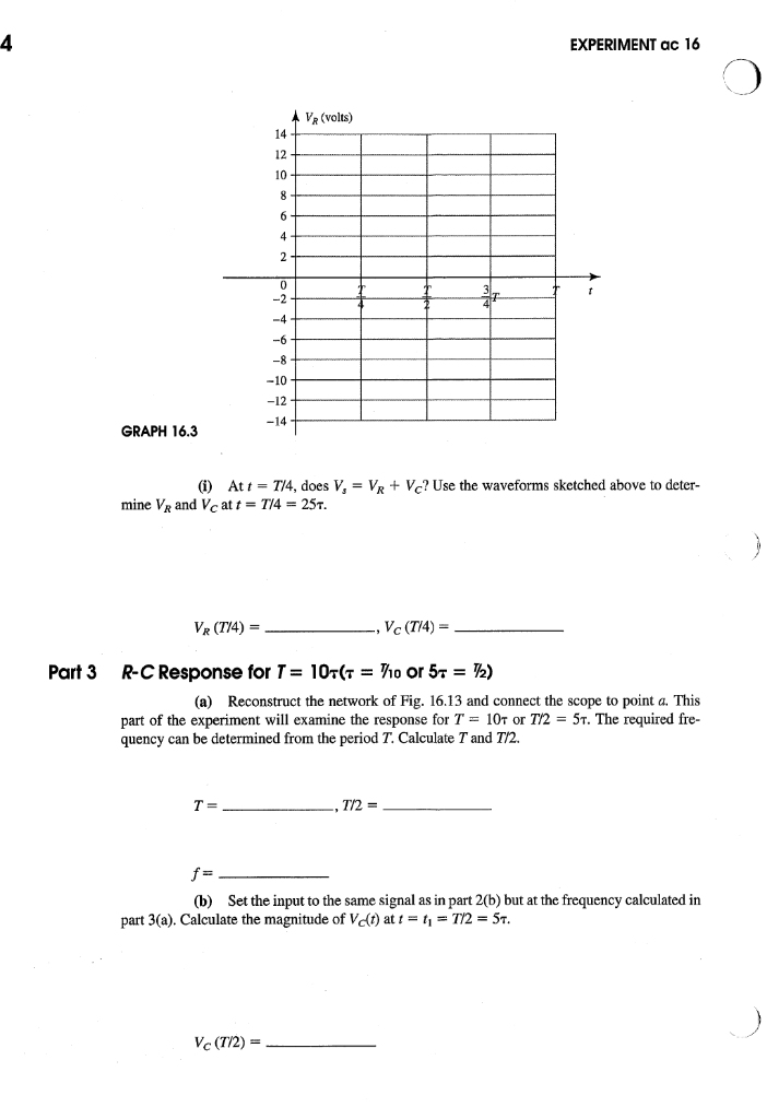 Part 2 R C Response To A Square Wave Input For T