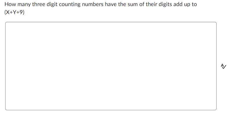 Solved How many three digit counting numbers have the sum of | Chegg.com