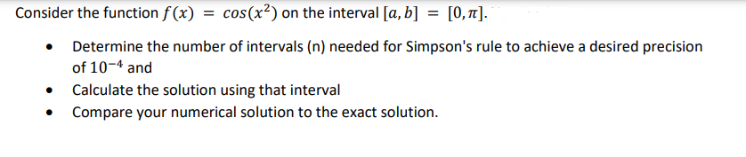 Solved Consider the function f(x)=cos(x2) on the interval | Chegg.com