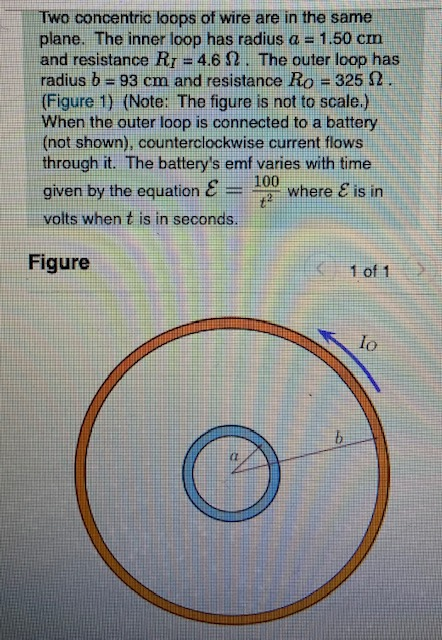 Solved Two concentric loops of wire are in the same plane. | Chegg.com