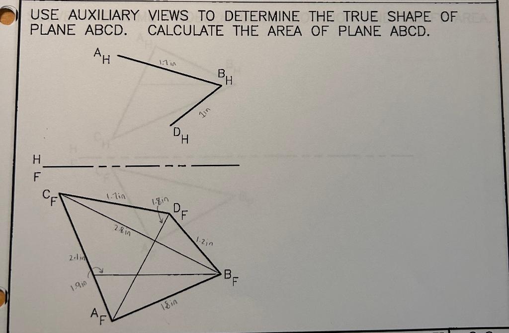 Solved USE AUXILIARY VIEWS TO DETERMINE THE TRUE SHAPE OF | Chegg.com