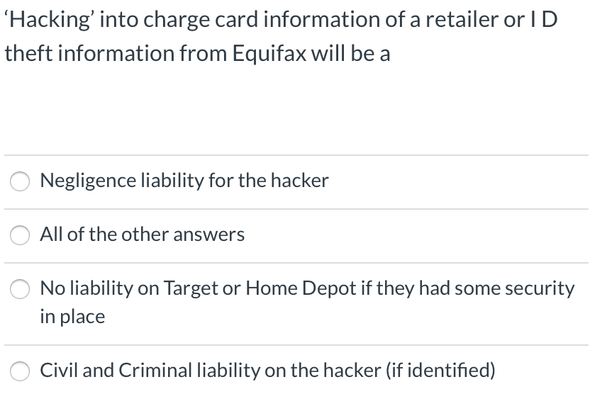 Solved 'Hacking'into charge card information of a | Chegg.com