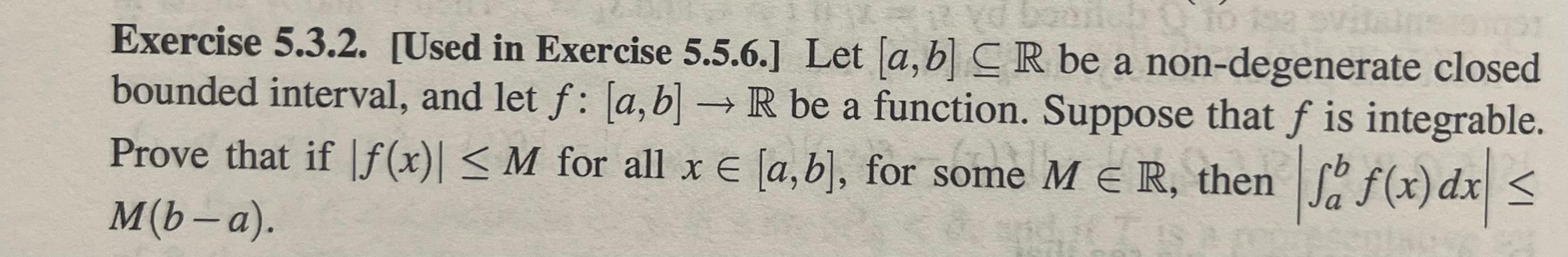 Solved Exercise 5.3.2. [Used in Exercise 5.5.6.] Let [a,b]⊆R | Chegg.com