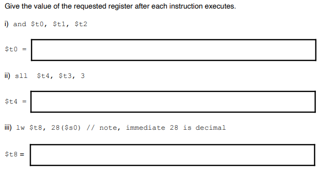 Solved Assume the following initial register and memory | Chegg.com