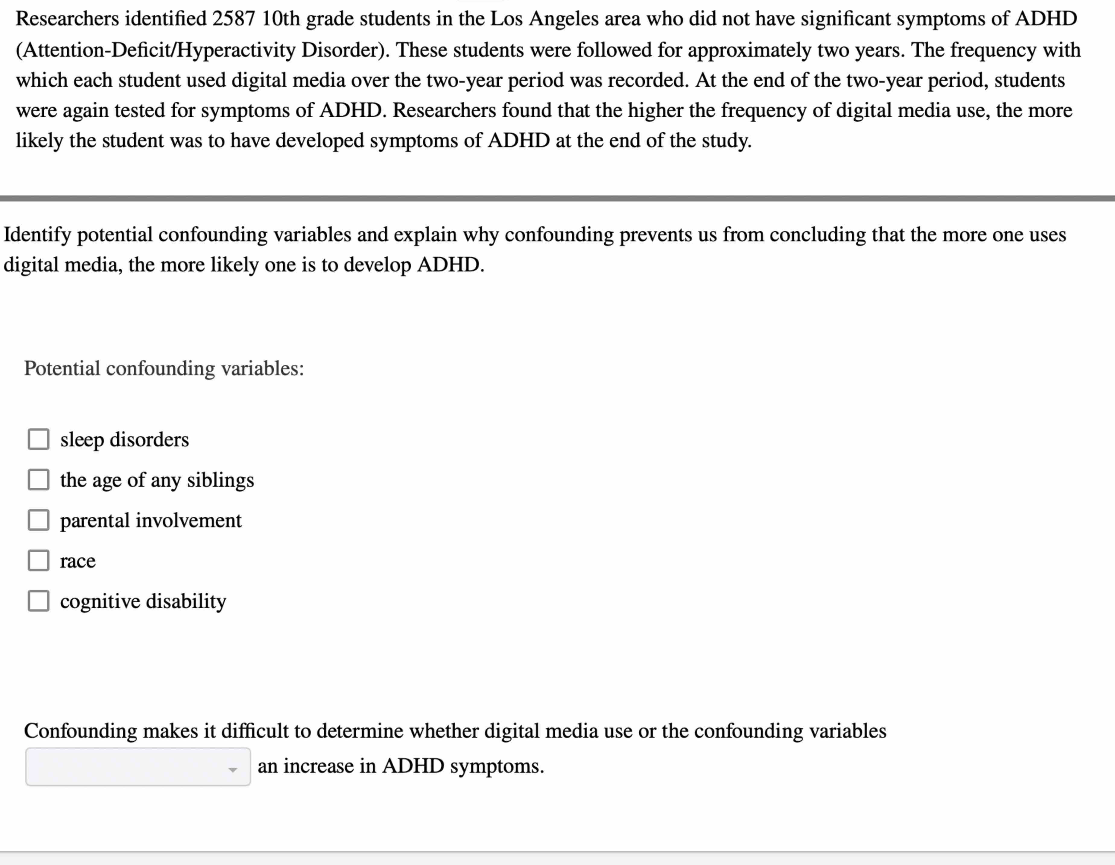 Solved Identify Potential Confounding Variables And Explain