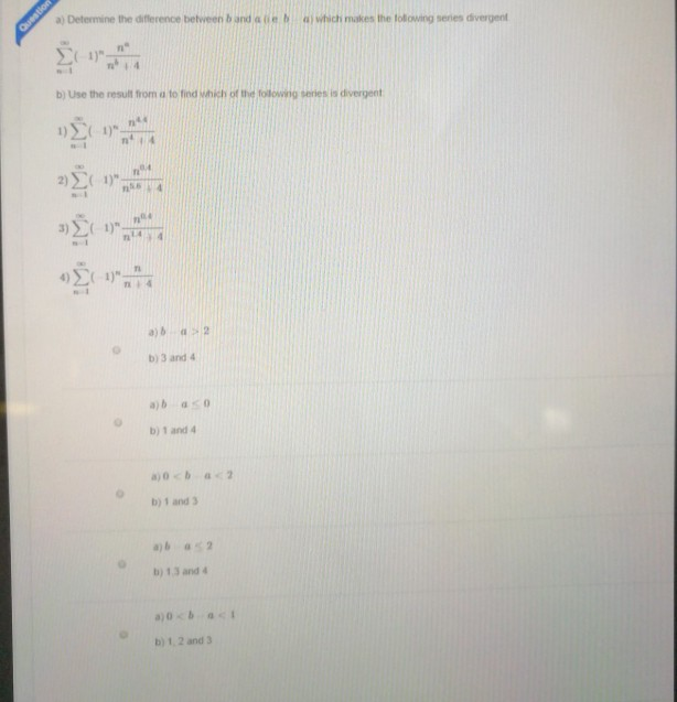 Solved a) Determine the difference between b and a (i.e. b a | Chegg.com