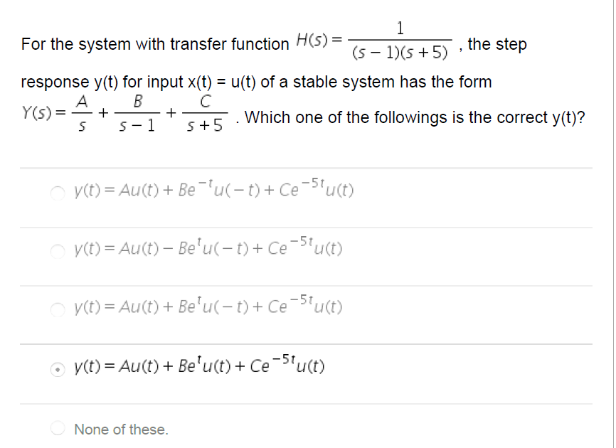 Solved For the system with transfer function | Chegg.com