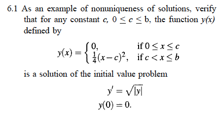 Solved 6.1 As an example of nonuniqueness of solutions, | Chegg.com