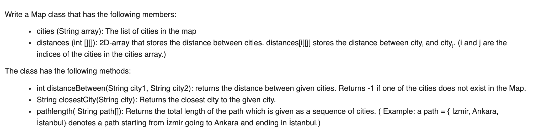 Solved Write a Map class that has the following members: | Chegg.com