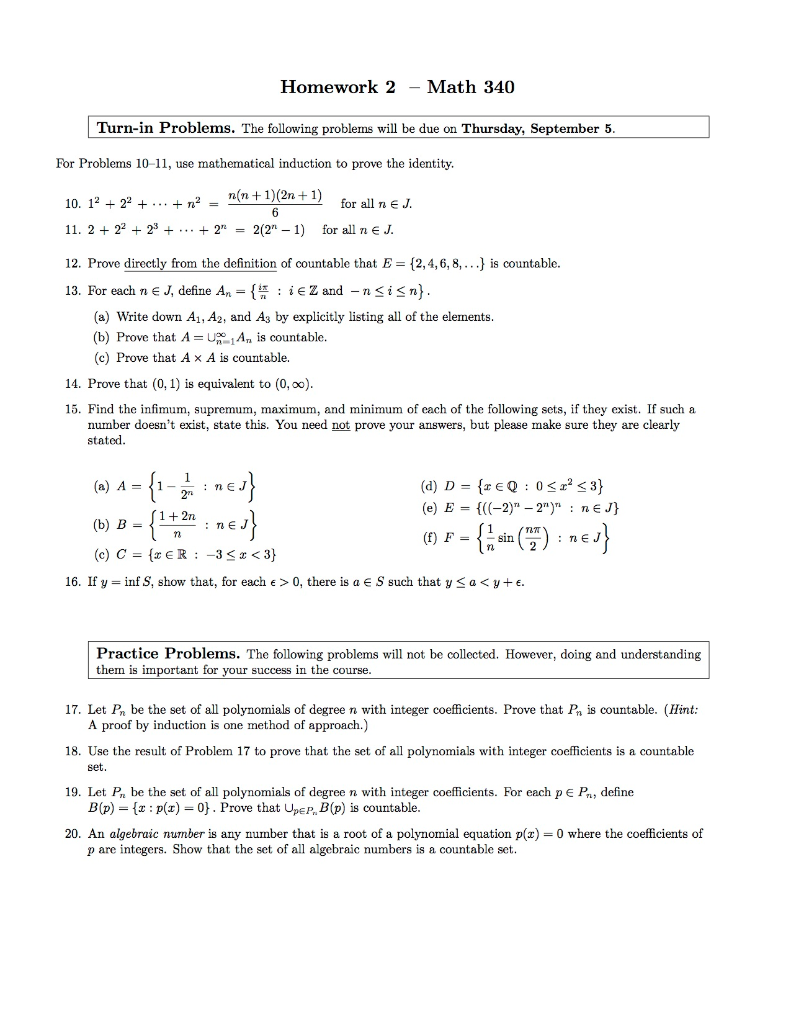 Solved Homework 2 - Math 340 Turn-in Problems. The following | Chegg.com
