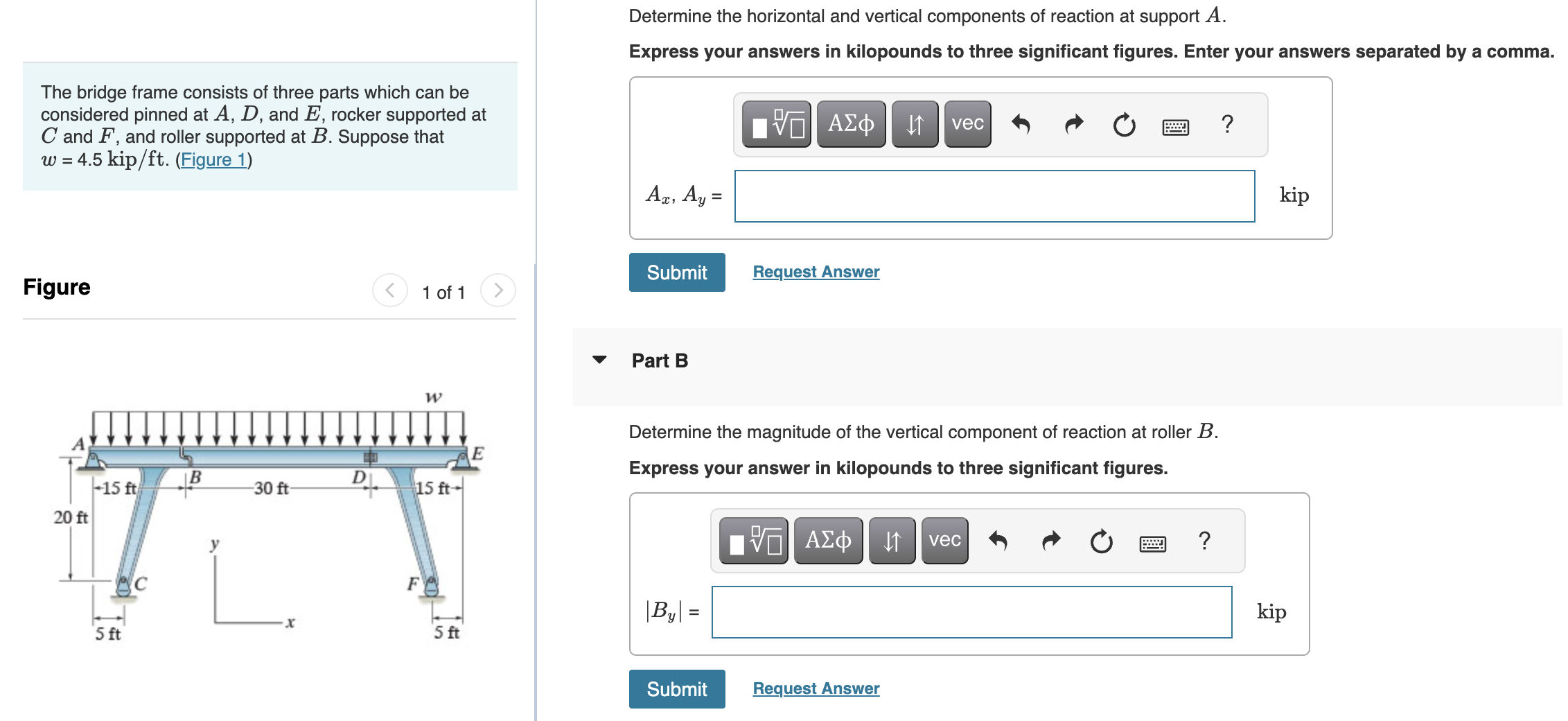 Solved Determine The Horizontal And Vertical Components Of