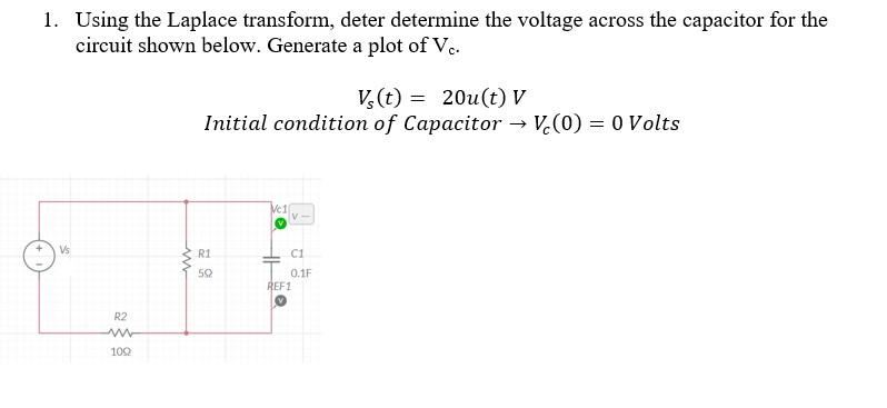Solved 1. Using the Laplace transform, deter determine the | Chegg.com