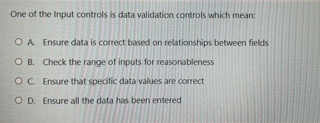 Solved One of the Input controls is data validation controls | Chegg.com