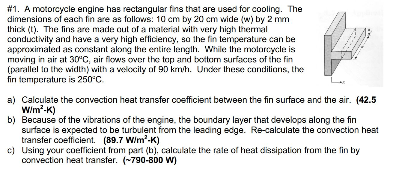#1. A motorcycle engine has rectangular fins that are | Chegg.com