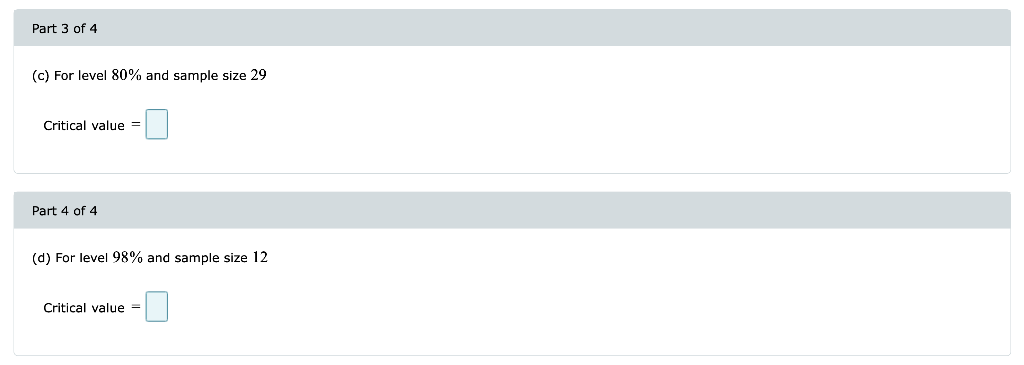 Solved Find the critical value tα/2 needed to construct a | Chegg.com