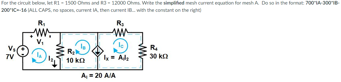 Solved For the circuit below: (i) for the dependent source | Chegg.com