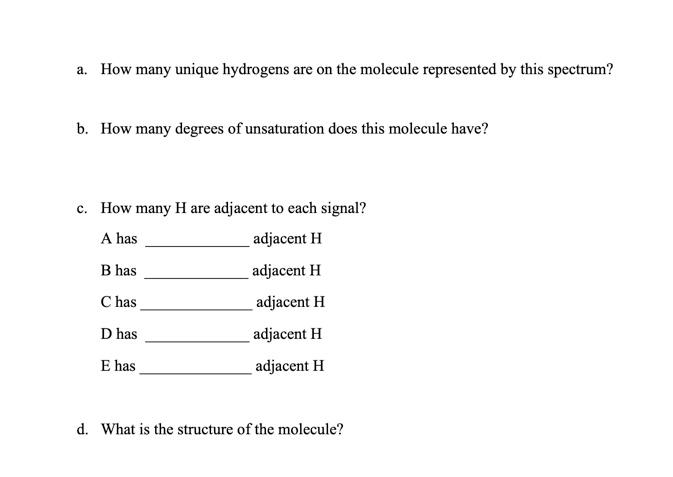 Solved a. How many unique hydrogens are on the molecule | Chegg.com
