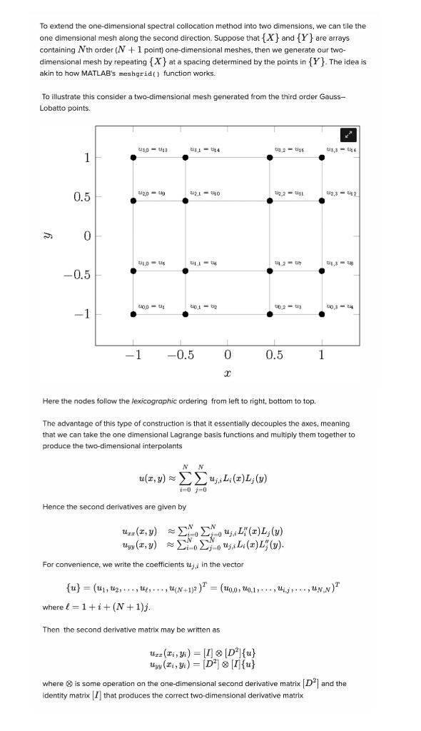 To Extend The One Dimensional Spectral Collocation