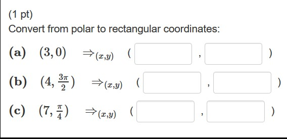 Solved 1)Convert from rectangular to polar | Chegg.com