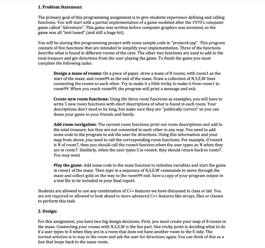 Solved PLEASE NEED HELP CODING A C++ TEXT-BASED MAZE GAME, | Chegg.com