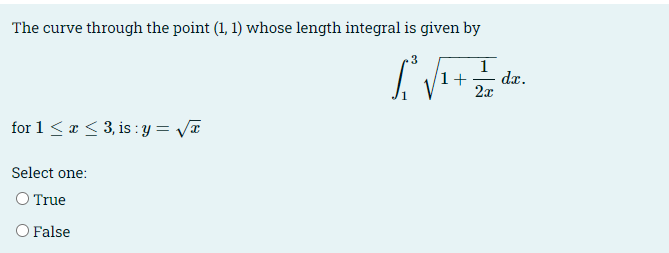 Solved The curve through the point (1, 1) whose length | Chegg.com