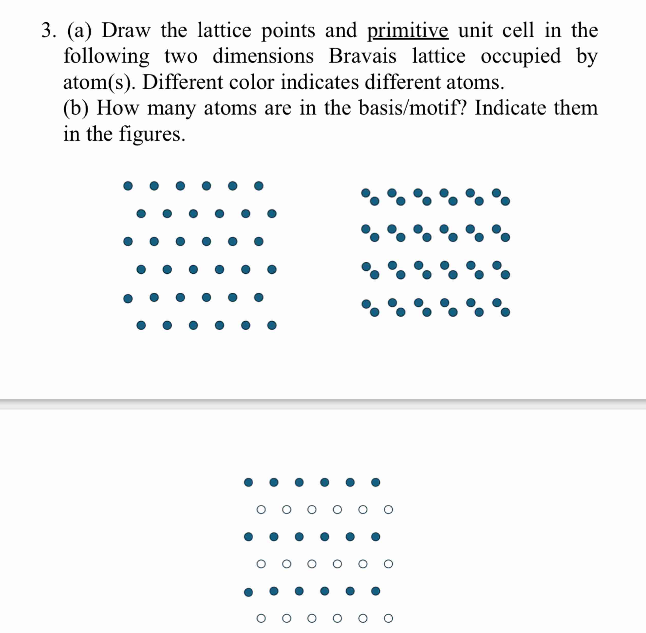 Solved 3. (a) ﻿Draw the lattice points and primitive unit | Chegg.com