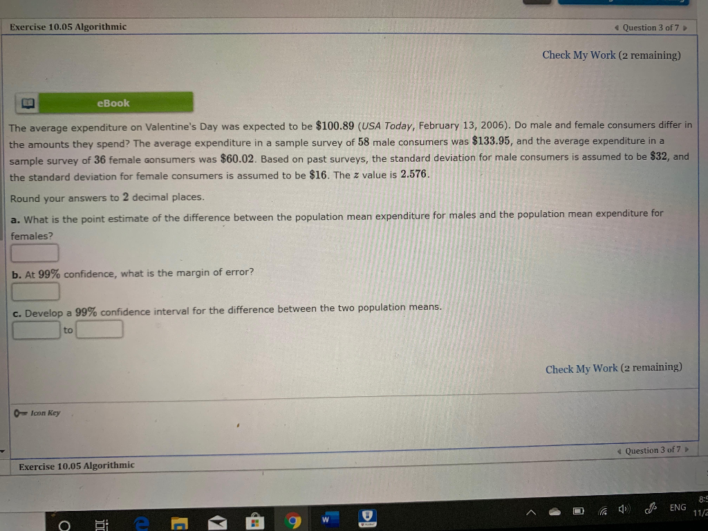 Solved Exercise 10.05 Algorithmic Question 3 of 7 Check My | Chegg.com