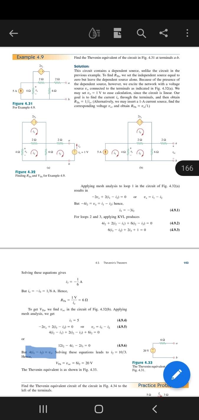 Solved On the given solution below for solving Vth, how come | Chegg.com
