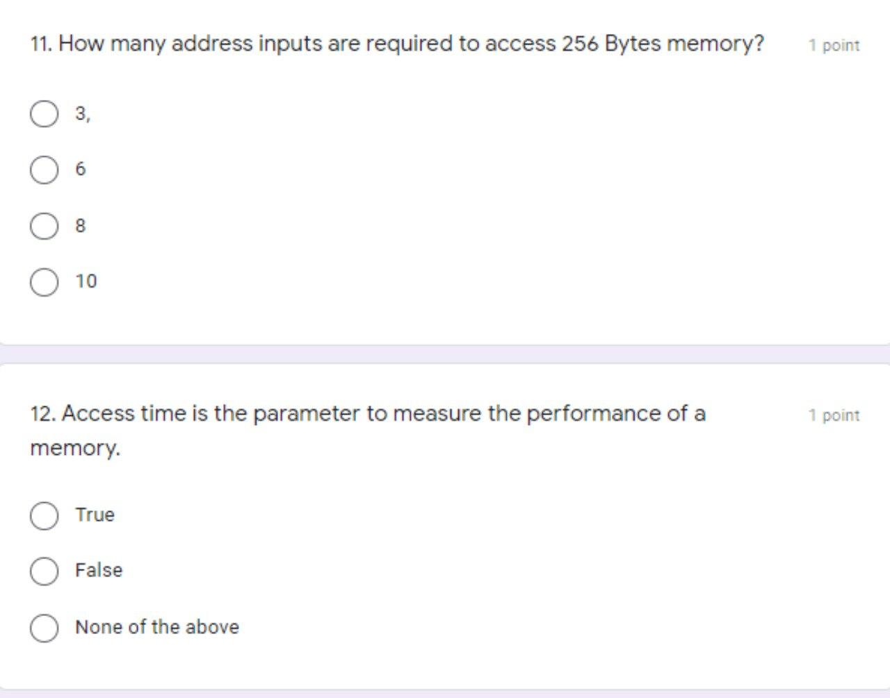 Solved 11. How many address inputs are required to access | Chegg.com