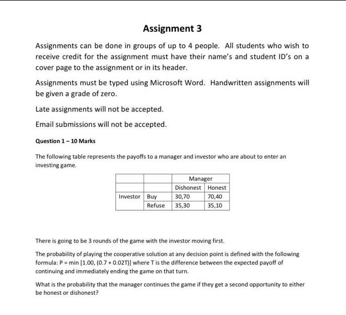 Assignment 3 Assignments can be done in groups of up | Chegg.com
