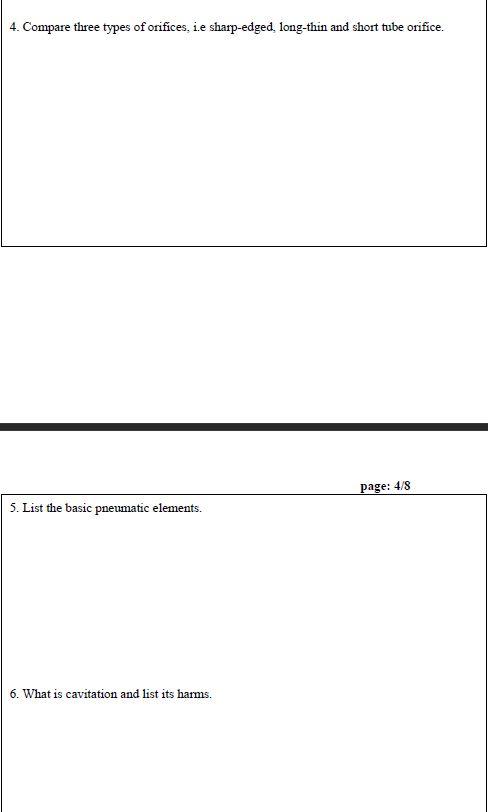 Solved 4. Compare three types of orifices, i.e sharp-edged, | Chegg.com
