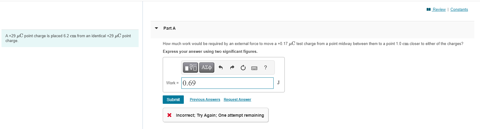 Solved A +29 μC C point charge is placed 6.2 cmcm from an | Chegg.com