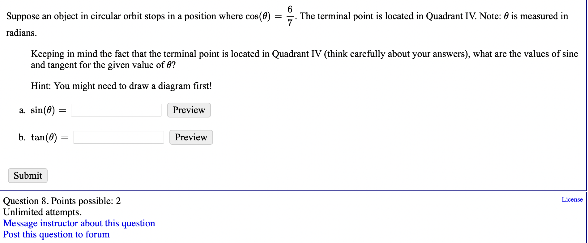 Solved Suppose an object in circular orbit stops in a | Chegg.com