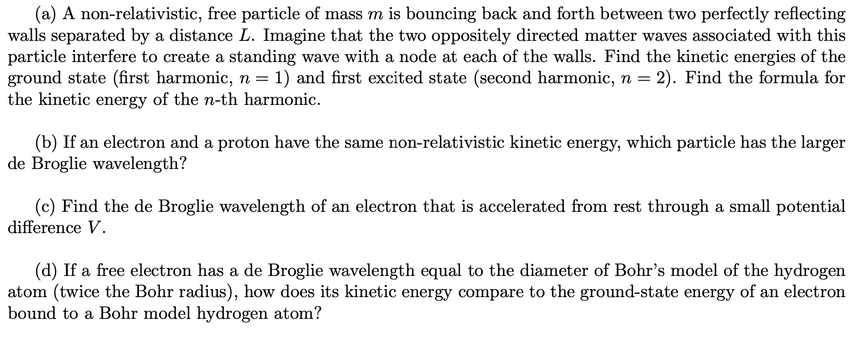 Solved (a) A non-relativistic, free particle of mass m is | Chegg.com