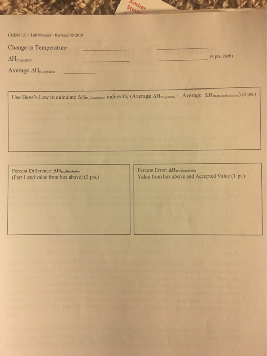 Solved Enthalpy of dissolution and neutralization. I need | Chegg.com