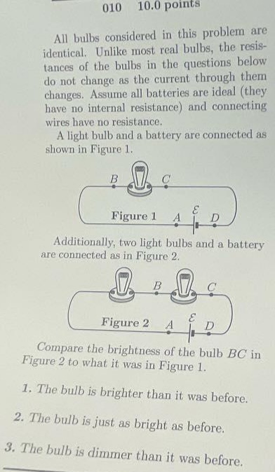 Solved All bulbs considered in this problem are identical. | Chegg.com