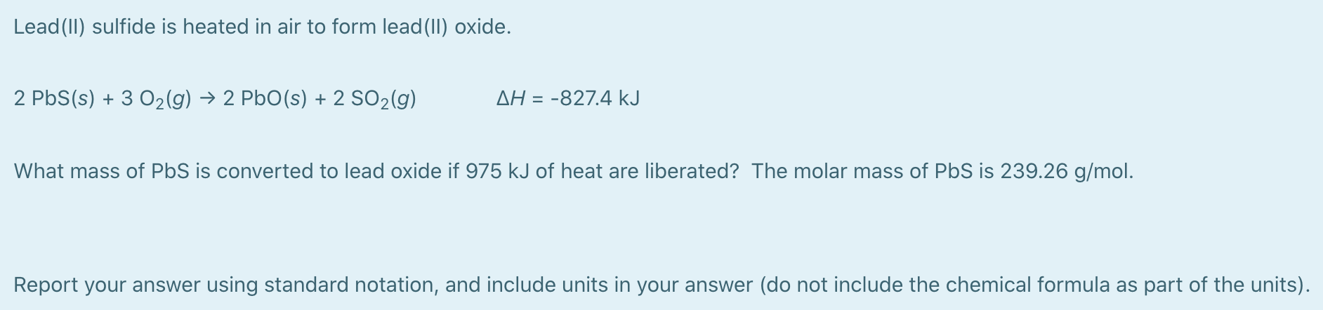 Solved Lead(II) sulfide is heated in air to form lead(II) | Chegg.com