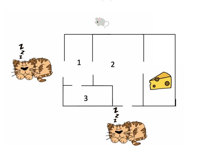 Solved Consider the maze shown below. There are three cells | Chegg.com