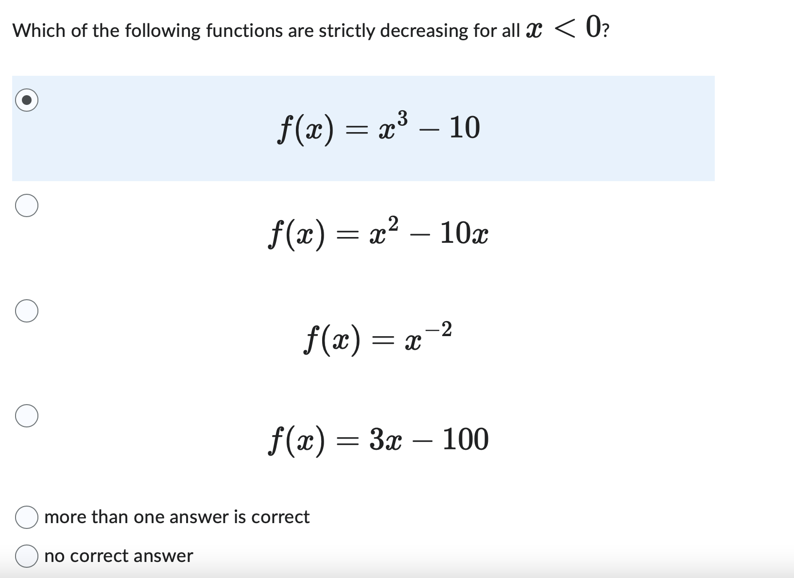 Solved Which of the following functions are strictly | Chegg.com