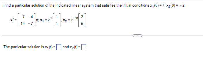 Solved Find a particular solution of the indicated linear | Chegg.com