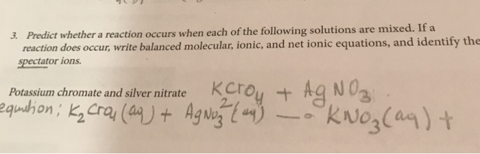 Solved 3. Predict whether a reaction occurs when each of the | Chegg.com