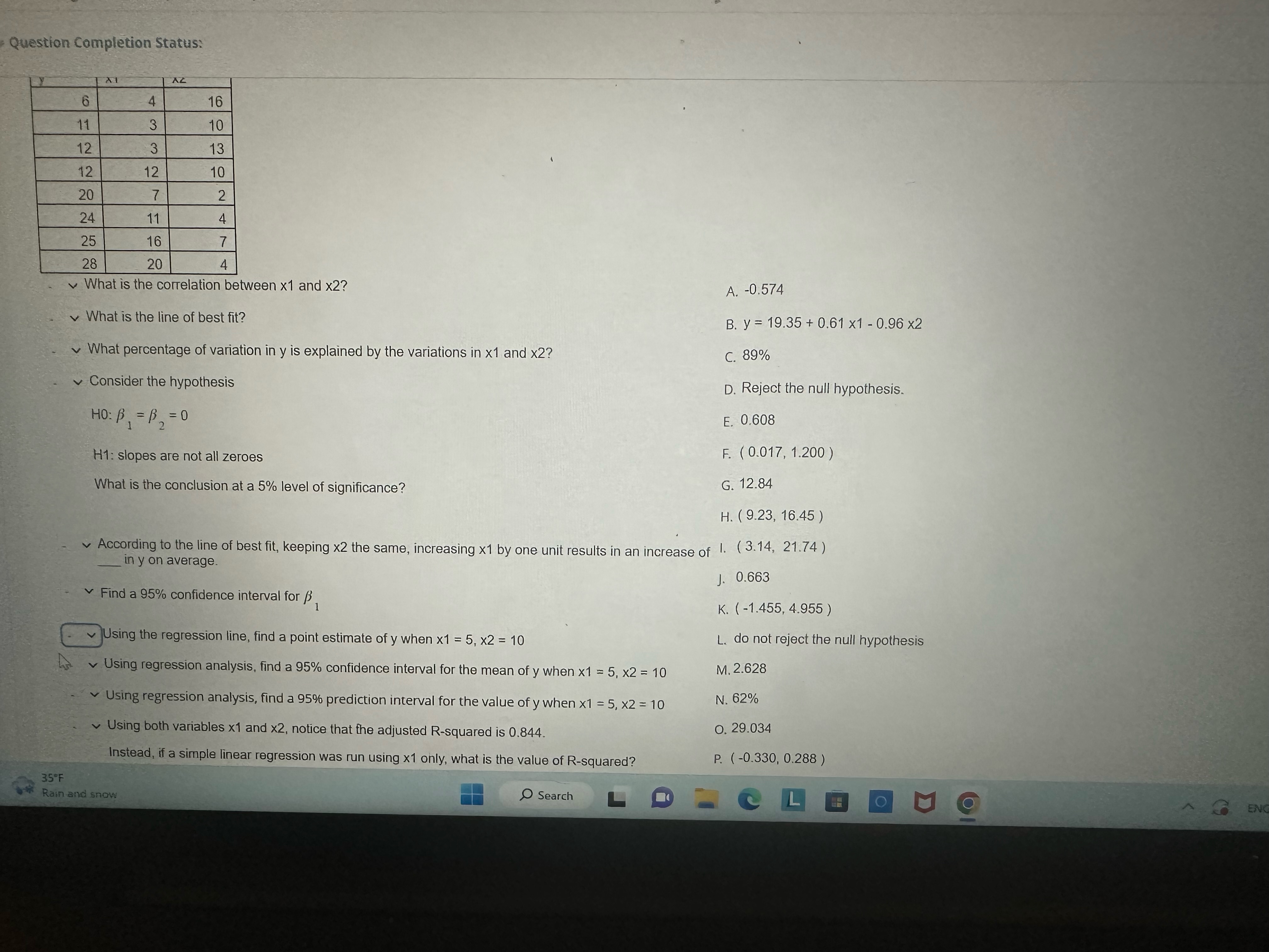 Question completion Status: vvilat is ine correiation | Chegg.com