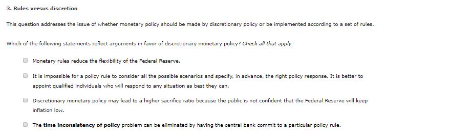 Solved 3. Rules versus discretion This question addresses | Chegg.com