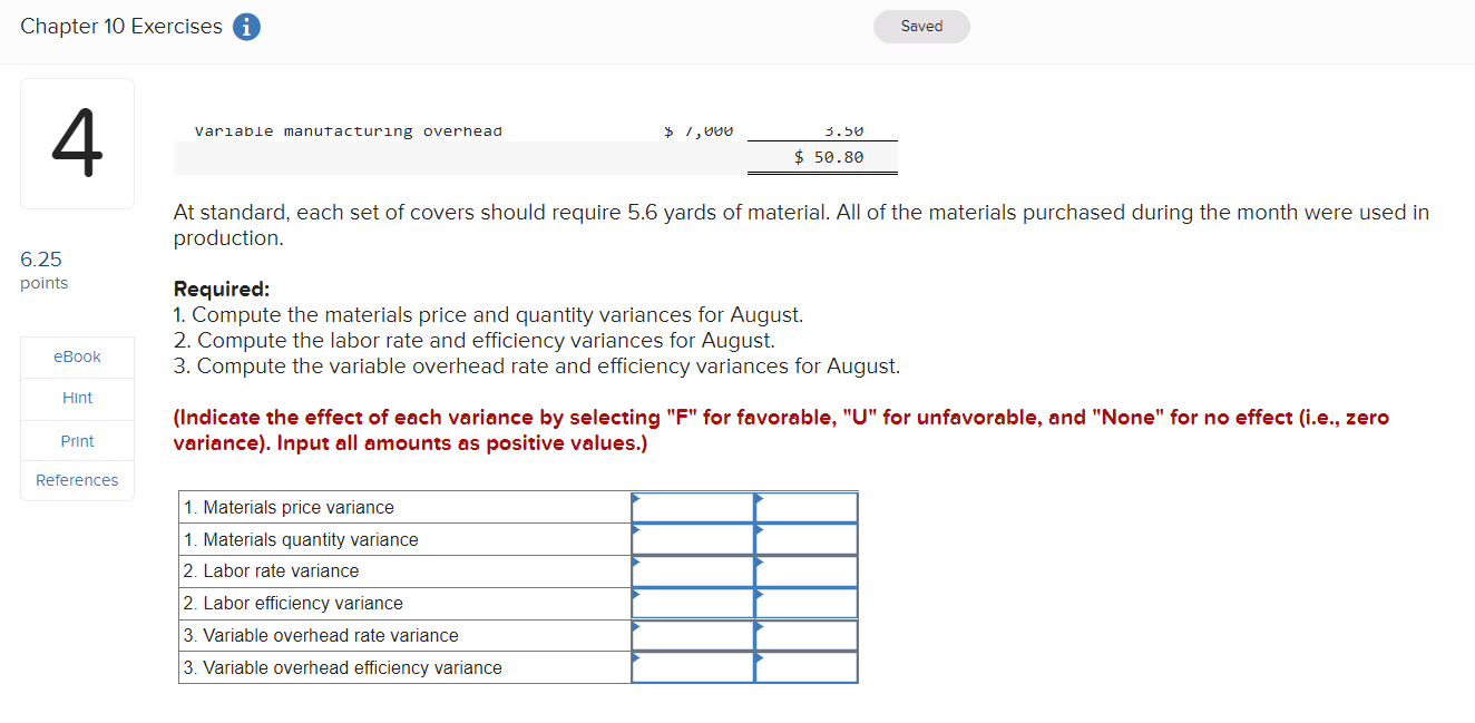 Solved Problem 10-9 (Static) Comprehensive Variance Analysis | Chegg.com