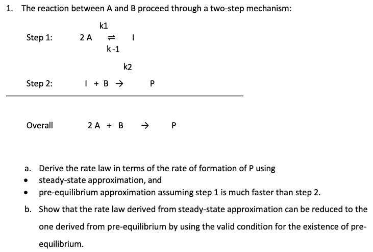 Solved The reaction between A and B proceed through a | Chegg.com