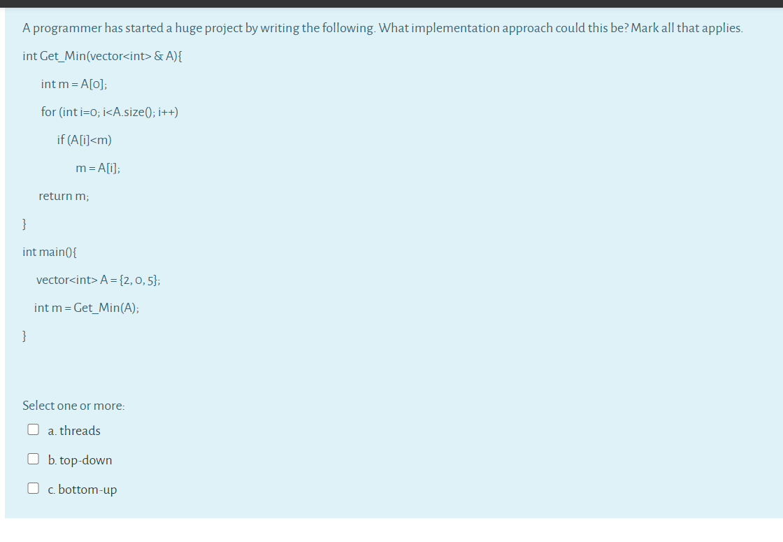 Solved A programmer has started a huge project by writing | Chegg.com