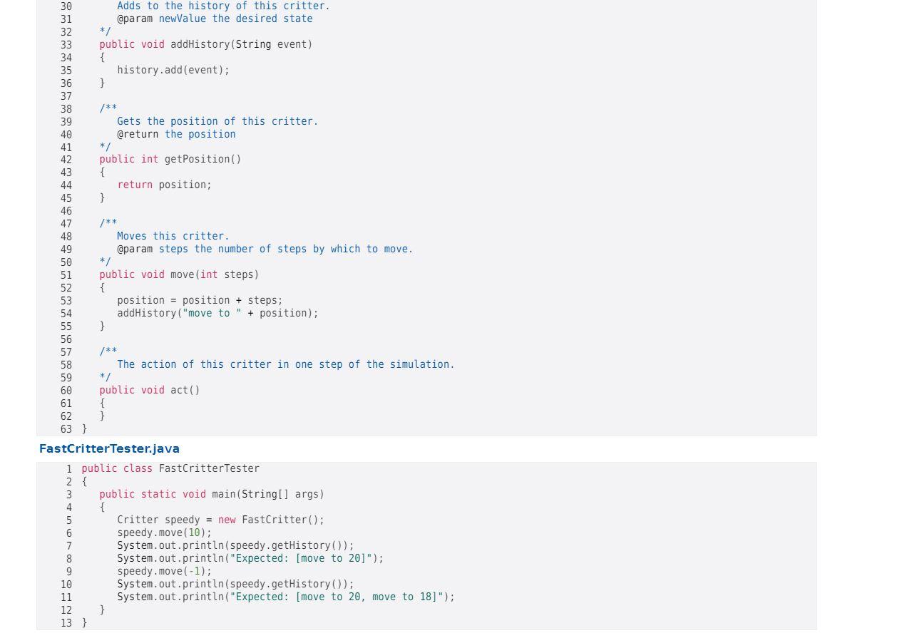 Solved .. 4. A FastCritter moves twice as fast as a regular | Chegg.com