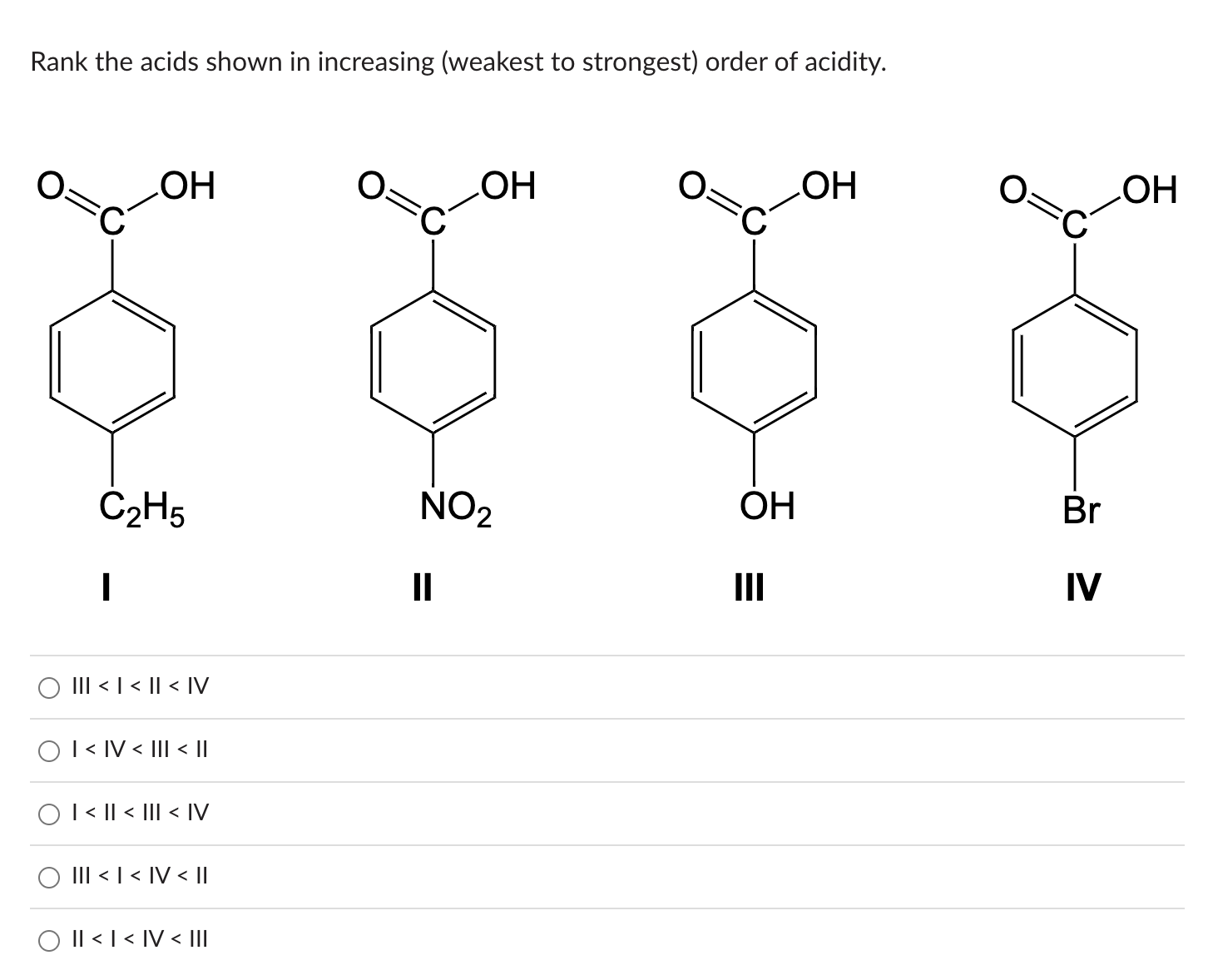 Solved Rank the acids shown in increasing (weakest to | Chegg.com