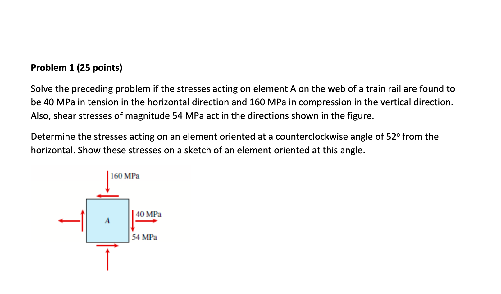 Solved Solve the preceding problem if the stresses acting on | Chegg.com