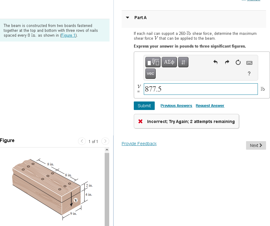 Solved The beam is constructed from two boards | Chegg.com